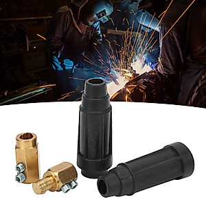 1 Set Welding Cable Connector, 250A Dinse35 Quick Disconnects, Welder Wire Extension Plug Socket for 25-35mm² (2-3AWG) Cable