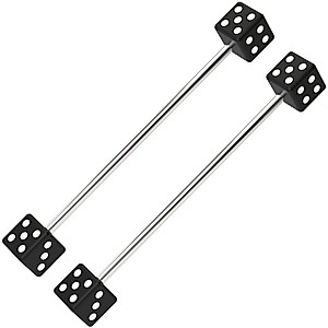 2pc 14g Industrial Barbell Dice 35mm Cartilage Earrings Bars Blue 1 3/8 Jewelry Piercing (Black)