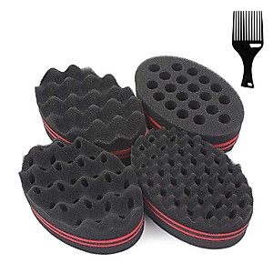 5 Pcs Curl Brush Set - Magic Twist Brush, Sponge Hair Pick for Men and Women (Blend)