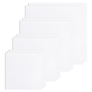 Embroidery Fabric, 10 Pcs White Squares Embroidery Cloth 4 Sizes Pre-Cut Natural Cotton Cross Stitch Fabric for Embroidery Garment Craft, Handmade Needlework, DIY Handicrafts (5.9 to 11.8 Inch)