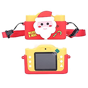 Camera Cartoon Santa Claus Video Dual Camera USB Rechargeable Music Camera for Children and Toddlers Boys and Girls