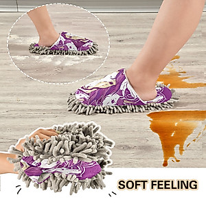 Unicorn Mandala Mop Slippers Shoes Cover for Floor Cleaning Washable Dust Hair Dirty Cleaners Microfiber Mop Socks for Office House Kitchen