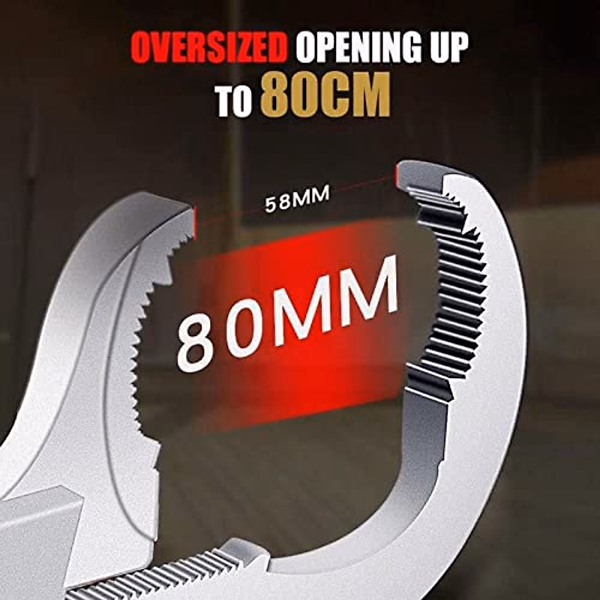 JTZXJJX Stubby Adjustable Wrench with 45MM Wide Jaw Opening for Plumbing Automotive and Industry Tight Spaces Work (Aluminum)