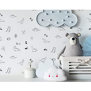 Baby RyRo London Stylish Dinosaur Wall Decals - Charming Baby Room Decor, Dinosaur Wall Decor, Dinosaur Wallpaper, 36 Dino Wall Decals, Peel and Stick Wallpaper, Peel and Stick.