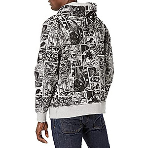 Amazon Essentials Disney | Marvel | Star Wars Men's Fleece Full-Zip Hoodie Sweatshirts (Available in Big & Tall), Star Wars Comic, Large