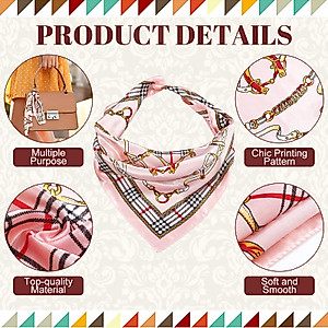 WILLBOND 50 Pieces Mixed Set Satin Scarf Hair Scarf Womens Neck Head Scarf Scarves Bundle Set for Women Girls Hair Scarf Bundle, 20 x 20 Inches