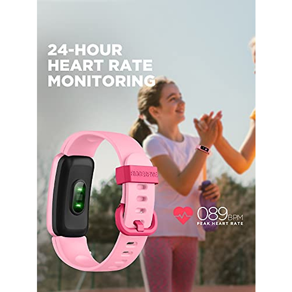 BIGGERFIVE Vigor Kids Fitness Tracker Watch for Girls Boys Ages 5-15, IP68 Waterproof, Activity Tracker, Pedometer, Heart Rate Sleep Monitor, Calorie Step Counter Watch