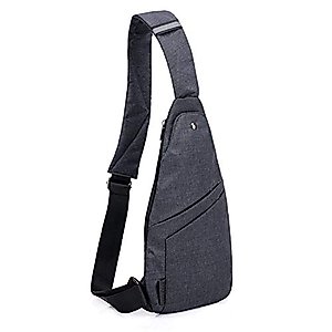 TOLOG Sling Bag Anti-Thief Crossbody Personal Pocket Bag Lightweight Chest Shoulder Backpack for Travel Hiking (Dark Grey)