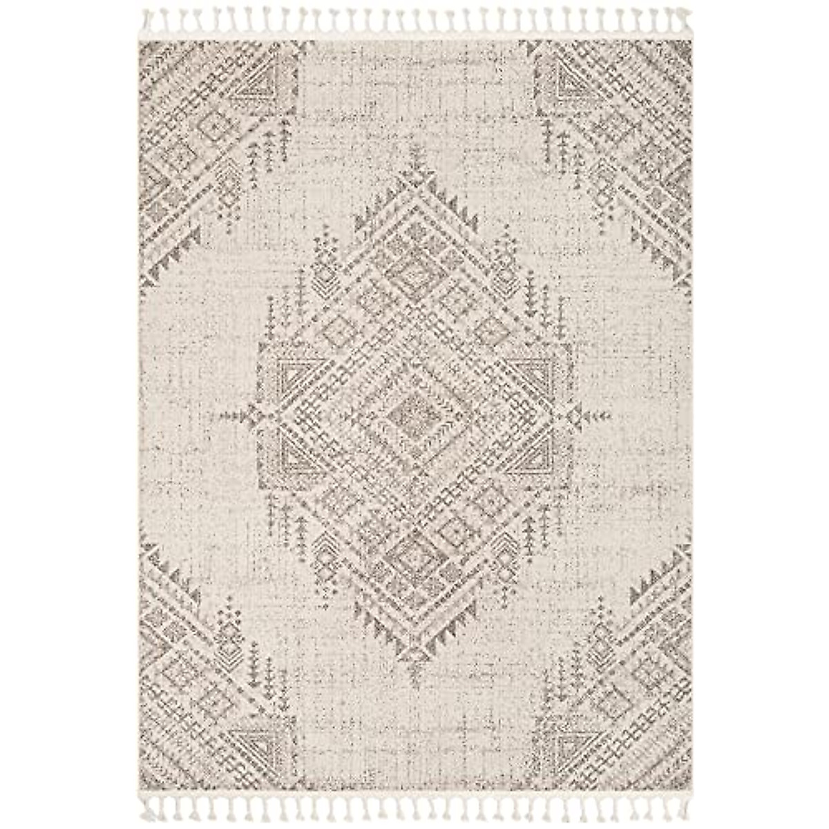 Well Woven Anita Beige Tribal Medallion (5'3" x 7'3") Area Rug