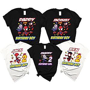 Spider Birthday Shirt for Boys Birthday Girl, Spidey Custom shirt, Personalized shirt, custom family shirt