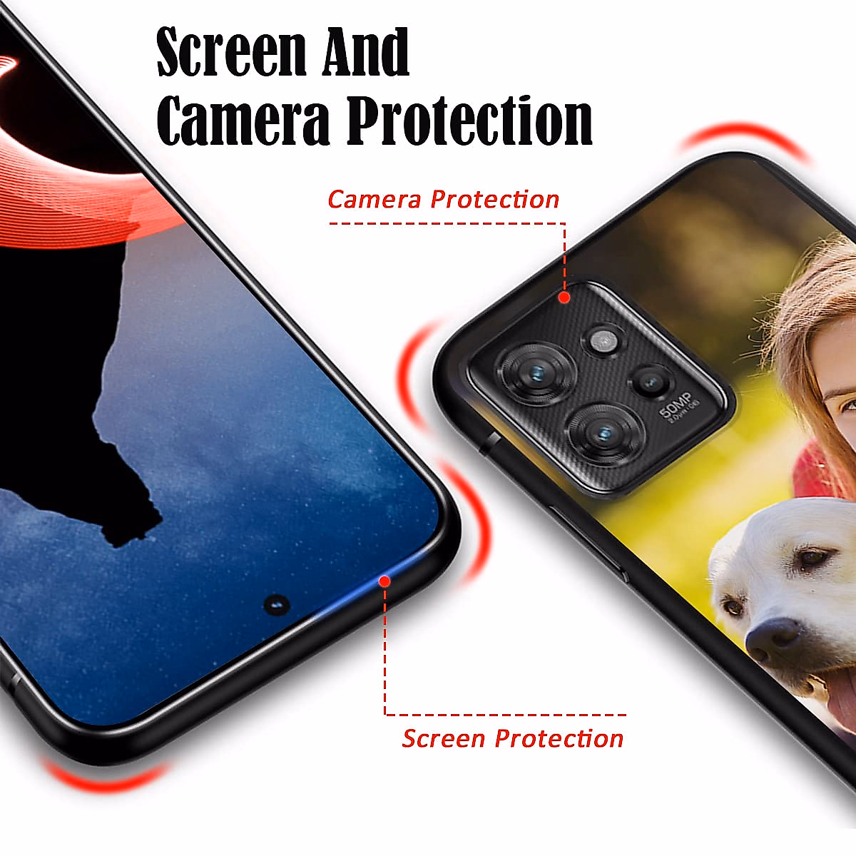 Personalize Phone Case for Motorola Moto Thinkphone 5G - Customizable Photo Picture Text Name, Customized Cellphone Cover Thin Soft TPU Protective Black Cases Covers 6.6 inch | Memorial Gift