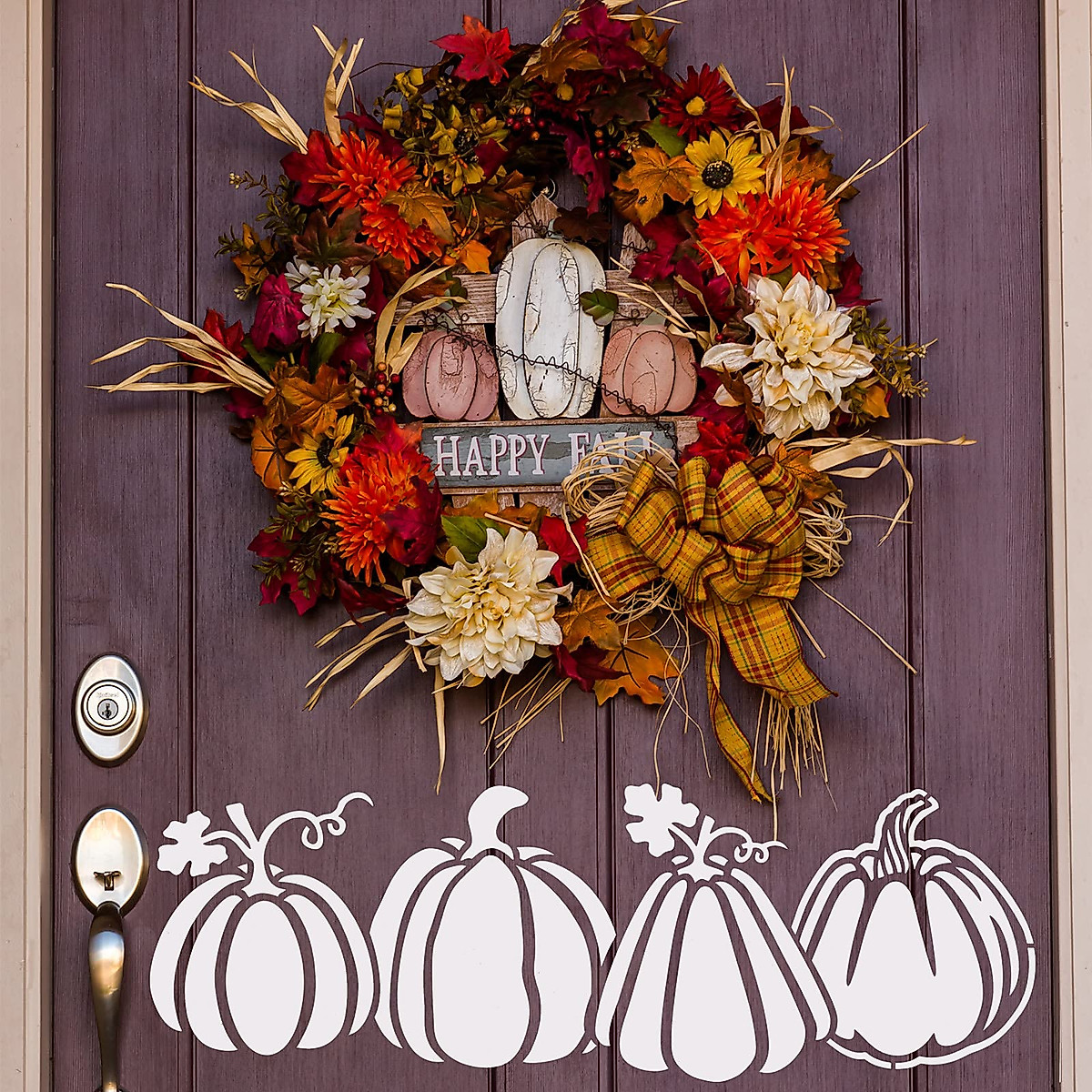 5 Pieces Fall Pumpkin Stencils 11.7 x 8.3 Inches Thanksgiving Autumn Stencils Pumpkin Painting Stencils Plastic Harvest Templates for DIY Drawing Painting Crafts Arts Farmhouse Decoration