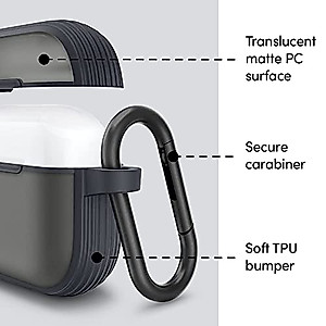 CYRILL Airpods 3 Generation Case Cover Color Brick with Carabiner Designed for Airpods 3 Generation Case (2021) [Front LED Visible] - Dark Gray