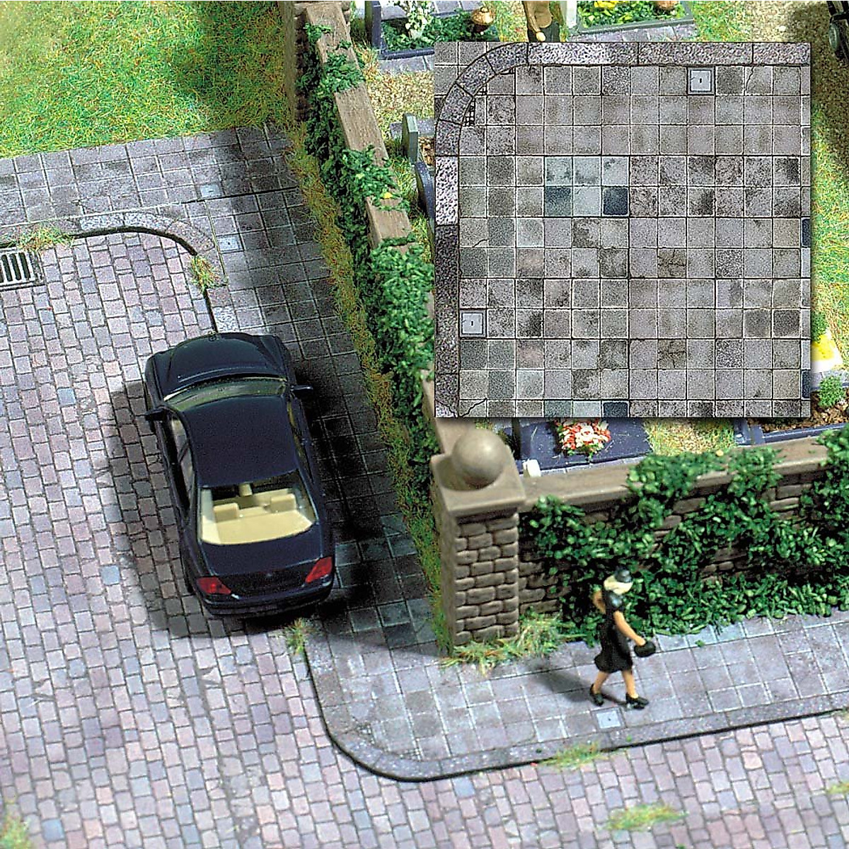 Busch 7418 Decor Shots Sidewalk Plate 2/ HO Scenery Scale Model Scenery