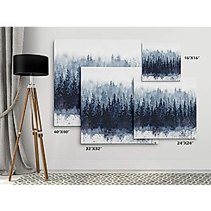 WEXFORD HOME Indigo Forest Gallery Wrapped Canvas Wall Art, 24x24
