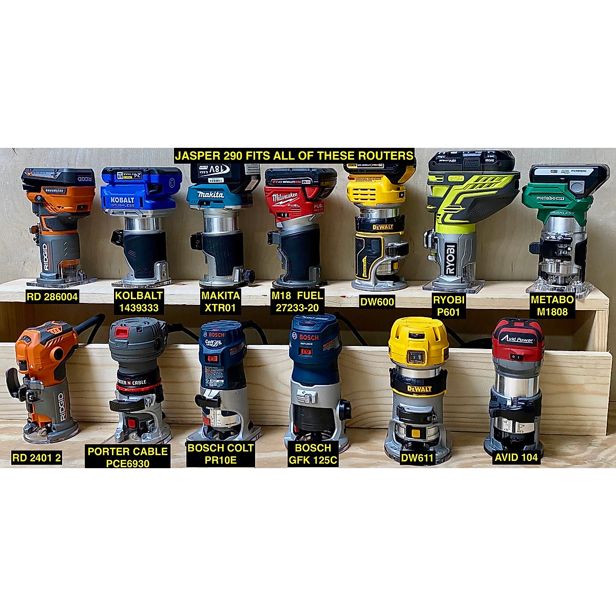 Jasper 290 Circle Cutter Router Jig - Router Circle Cutting Jig Cuts Perfect Circles from 1 1/2” to 18 3/16” D - Circle Guide Kit Fits Most Popular Trim Compact and Cordless Routers