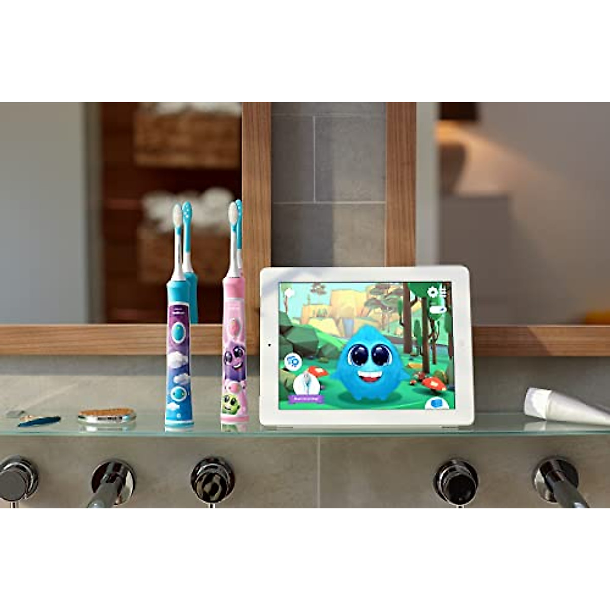Philips Sonicare for Kids 3+ Bluetooth Connected Rechargeable Electric Power Toothbrush, Interactive for Better Brushing, Pink, HX6351/41