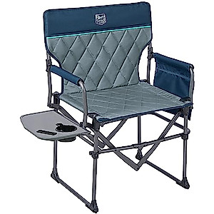 TIMBER RIDGE Heavy Duty Camping Chair with Compact Size, Portable Directors Chair with Side Table and Pocket for Camping, Lawn, Sports and Fishing, Supports Up to 350lbs, Navy