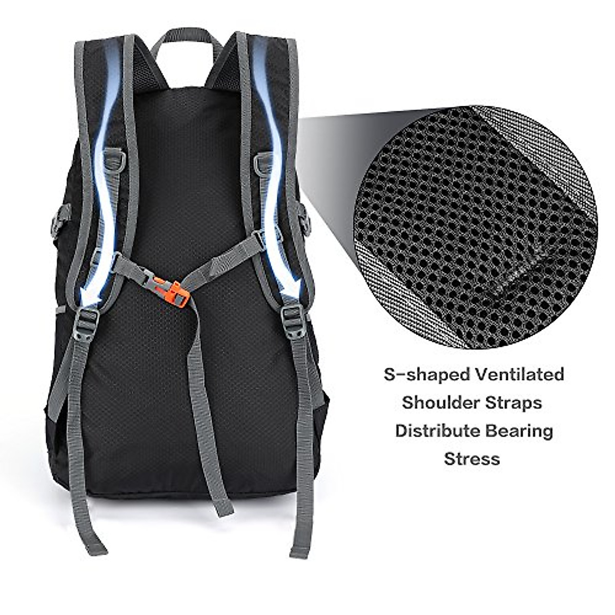 NEEKFOX Lightweight Packable Travel Hiking Backpack Daypack,35L Foldable Camping Backpack,Ultralight Outdoor Sport Backpack