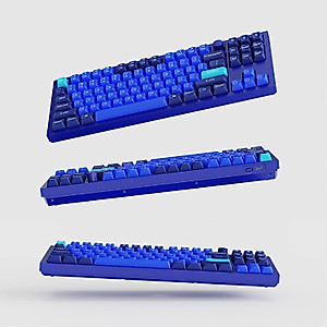 Keychron Q3 Wired Custom Mechanical Keyboard Knob Version, TKL Tenkeyless QMK/VIA Programmable Macro with Hot-swappable Gateron G Pro Red Switch Double Gasket Compatible with Mac Windows Linux (Blue)