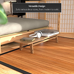 Oriental Furniture Bamboo Rug - Burnt Bamboo - 4' x 6'