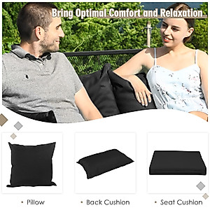 PATIOJOY 7-Piece Patio Furniture Set, Outdoor Sectional PE Rattan Sofa Set with Cushions and Tempered Glass Coffee Table, All-Weather Conversation Set for Backyard (Black)