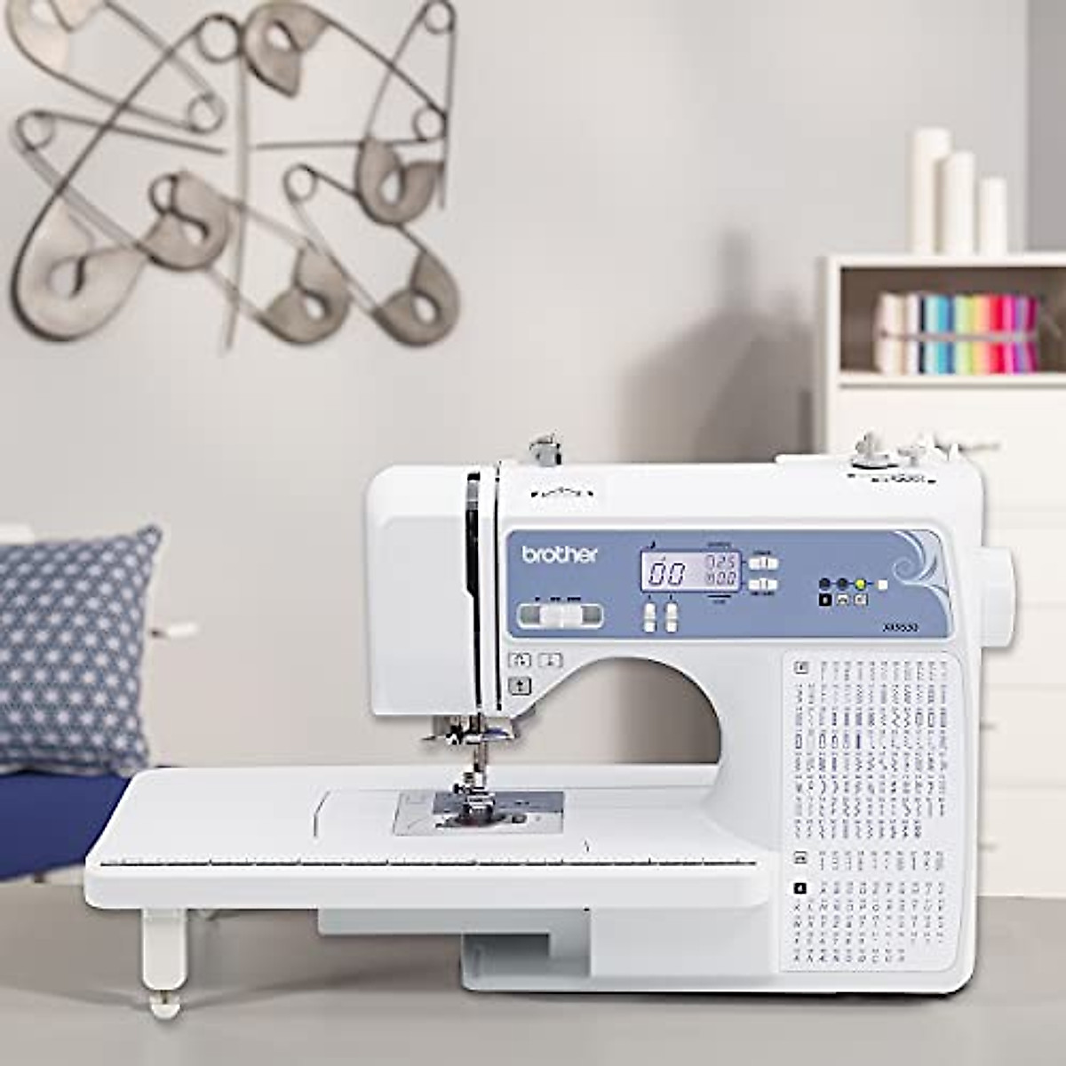 Brother Sewing and Quilting Machine, Computerized, 165 Built-in Stitches, LCD Display, Wide Table, 8 Included Presser Feet, white (Renewed)