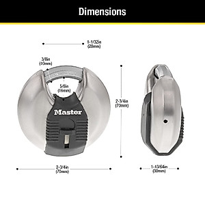 Master Lock M40XKADCCSEN M40XKAD Discus Lock, Keyed Alike, Silver