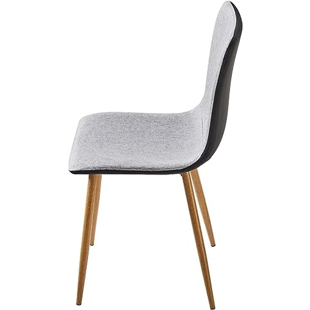 FurnitureR Scandinavian Dining Chairs Set of 4,Side Chairs with Comfy Fabric Cushion PU Back and Sturdy Oak Legs, Accent Chairs for Kitchen Living Dining Room Waiting Room,Grey