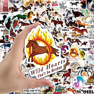 100pcs Horse Stickers, Cute Horse Riding Water Bottle Bulk Stickers for Kids, Vinyl Fall Stickers for Laptop, Horse Gifts for Girls Women Kids (Horse Stickers)