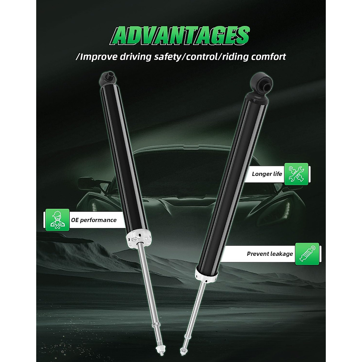 SCITOO Rear Shocks Set of 2 for Charger, Shocks and Struts Fits 2005 2006 2007 2008 2009 2010 2011 for Chrysler 300,2006 2007 2008 2009 2010 for Dodge Charger,2005 2006 2007 2008 for Dodge Magnum