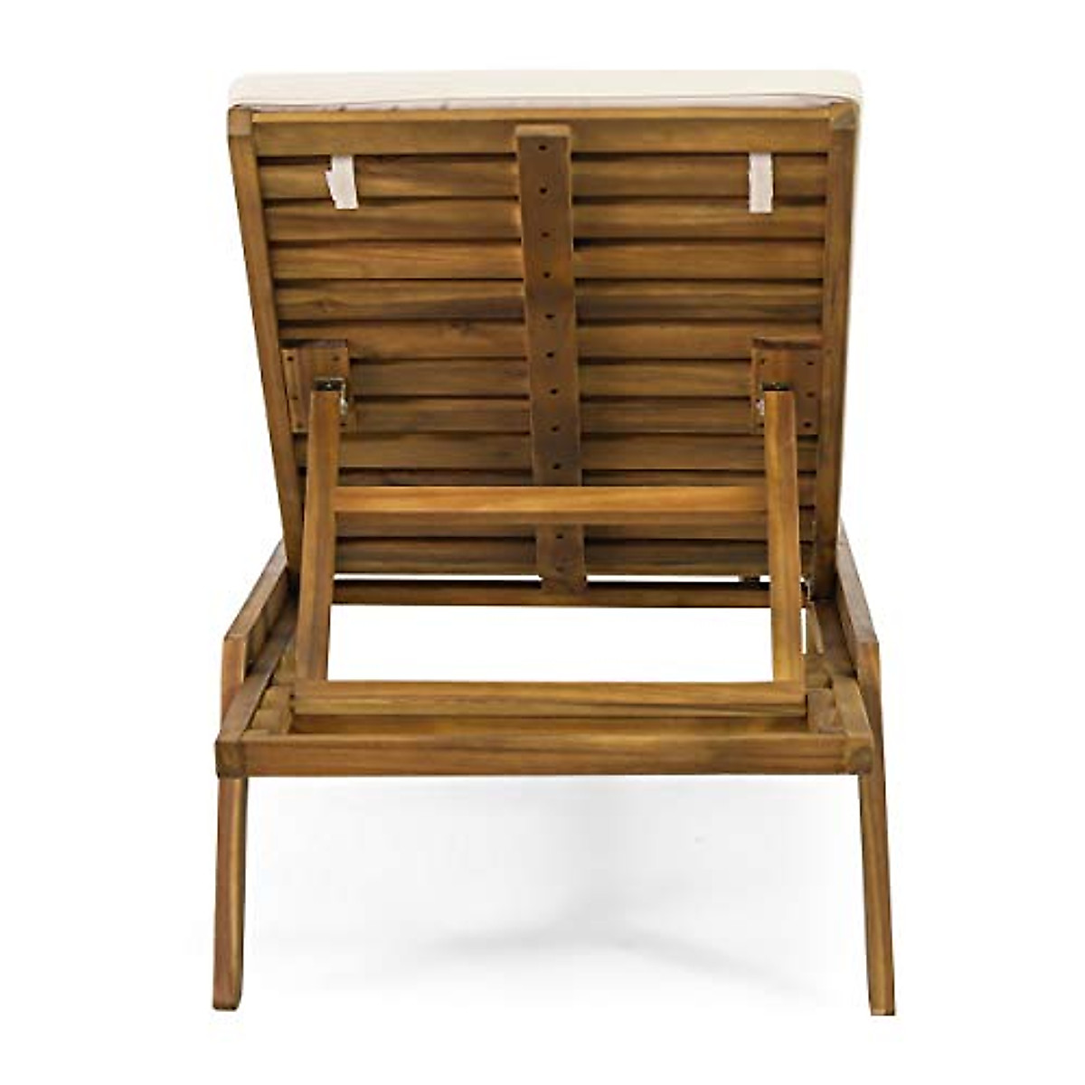 Christopher Knight Home 314846 Caily Chaise Lounge Set, Teak Finish + Cream