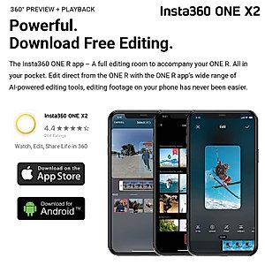 Insta360 ONE X2 360 Camera with Touchscreen - 5.7K30 360 Video, Front Steady Cam Mode, 18MP 360 Photo + InstaPano | Bundle Includes Bullet Time Kit & 128GB Memory Card (3 Items)