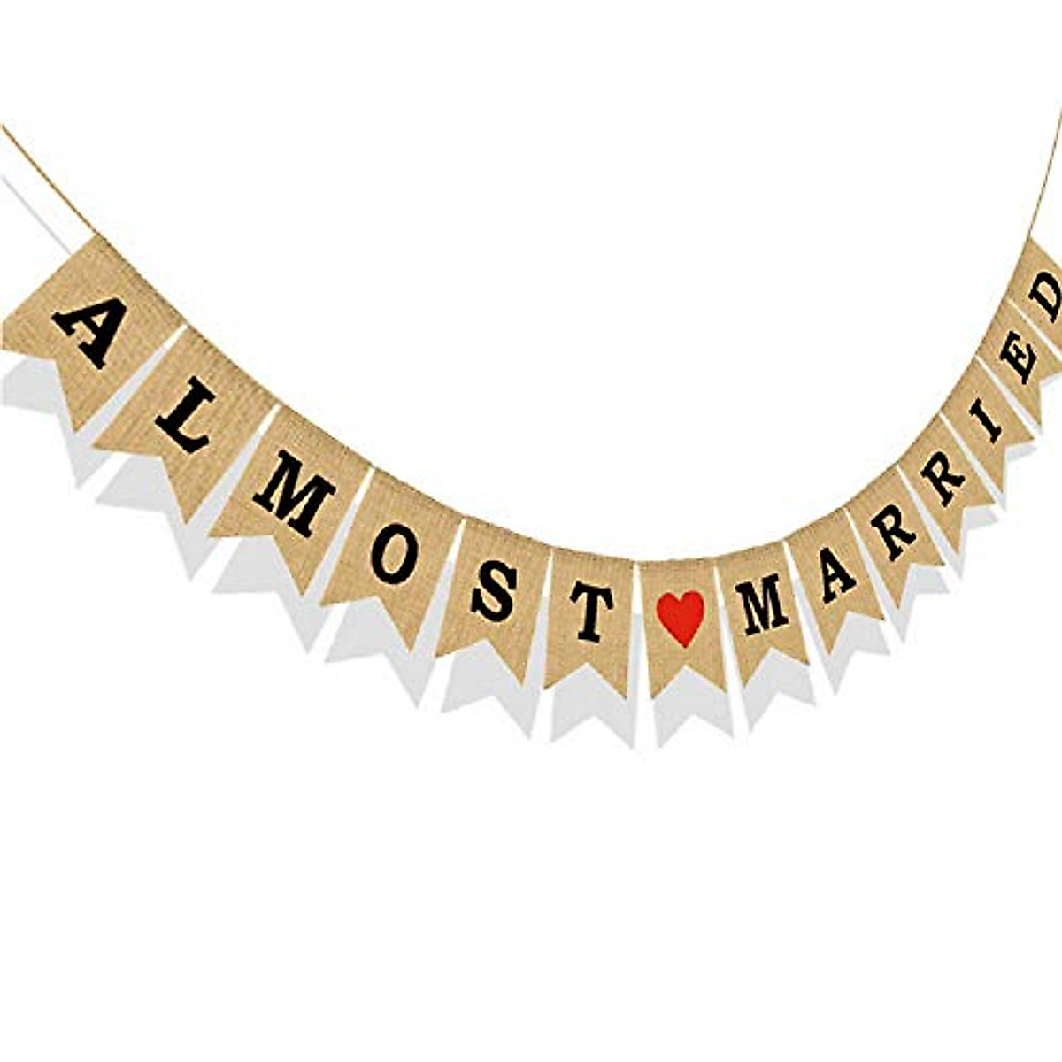 Almost Married Banner Burlap Banner Sign Garland Pre-Strung for Wedding Rehearsal Dinner Decorations