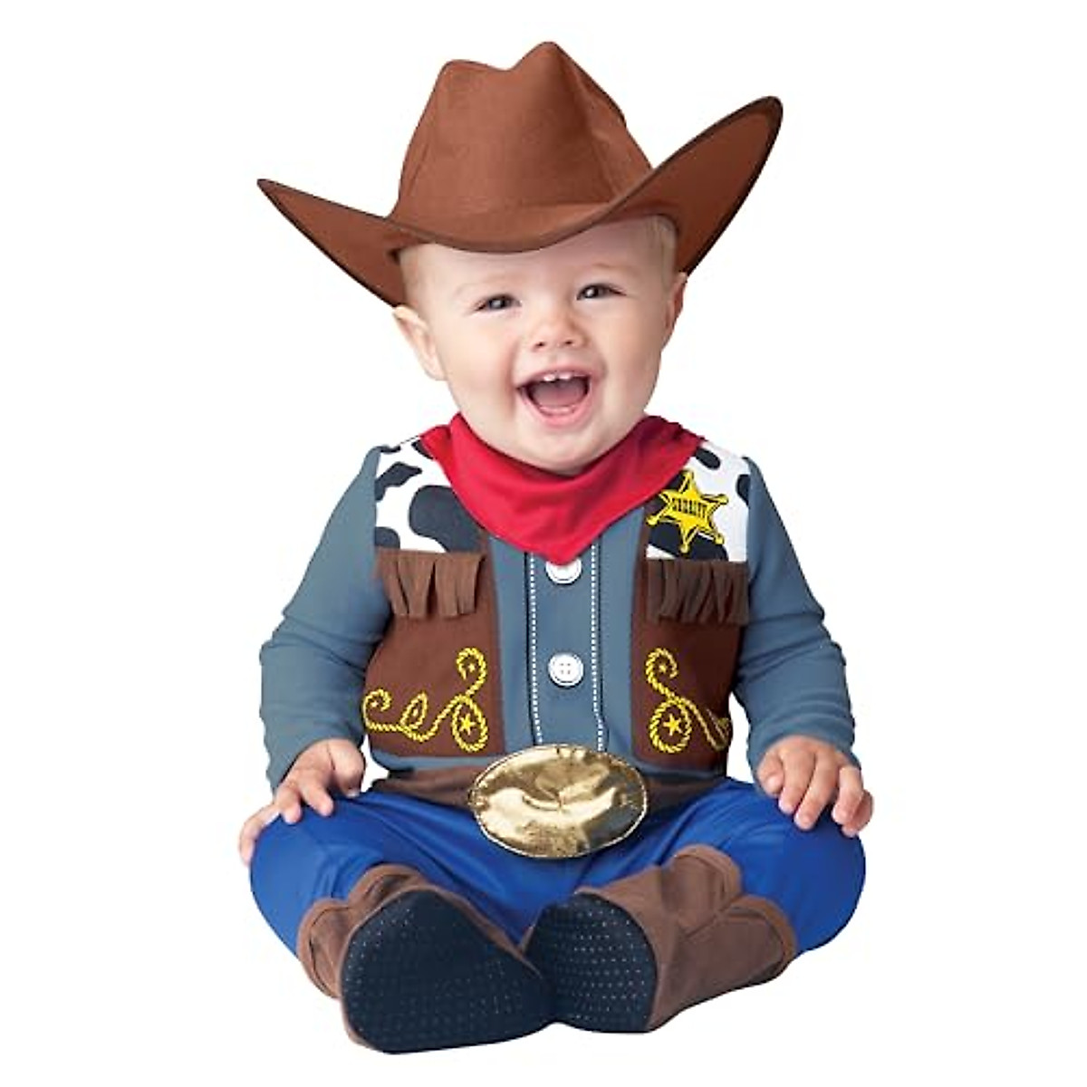 InCharacter Wee Wrangler Infant/Toddler Costume, Large (18-2T) Blue/Brown