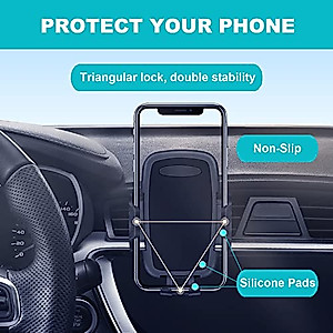 SIXFU Phone Mount for Car, Car Phone Holder Mount[Universal Car Vent/Windshield/Dashboard] Cell Phone Holder Car Accessories Compatible with All iPhone Smartphones