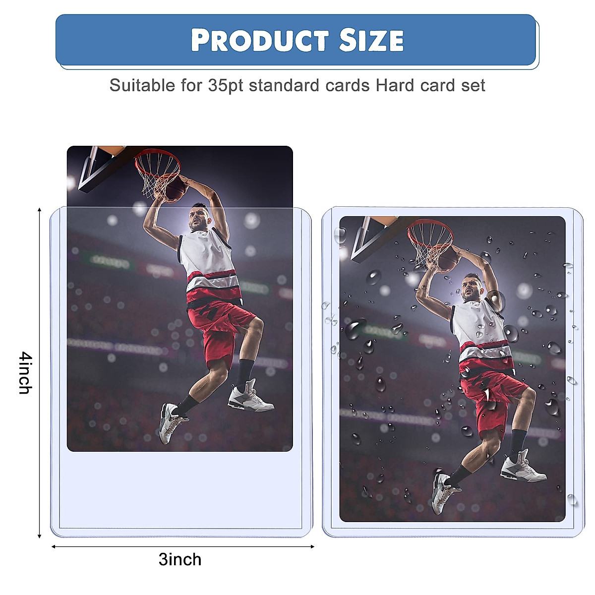 Card Protectors Magnetic Card Holder Plastic Card Sleeves Hard Plastic Trading Card Case Transparent Blue Cards Sleeves for Standard Cards Sports Cards Baseball Cards (14 Pieces)