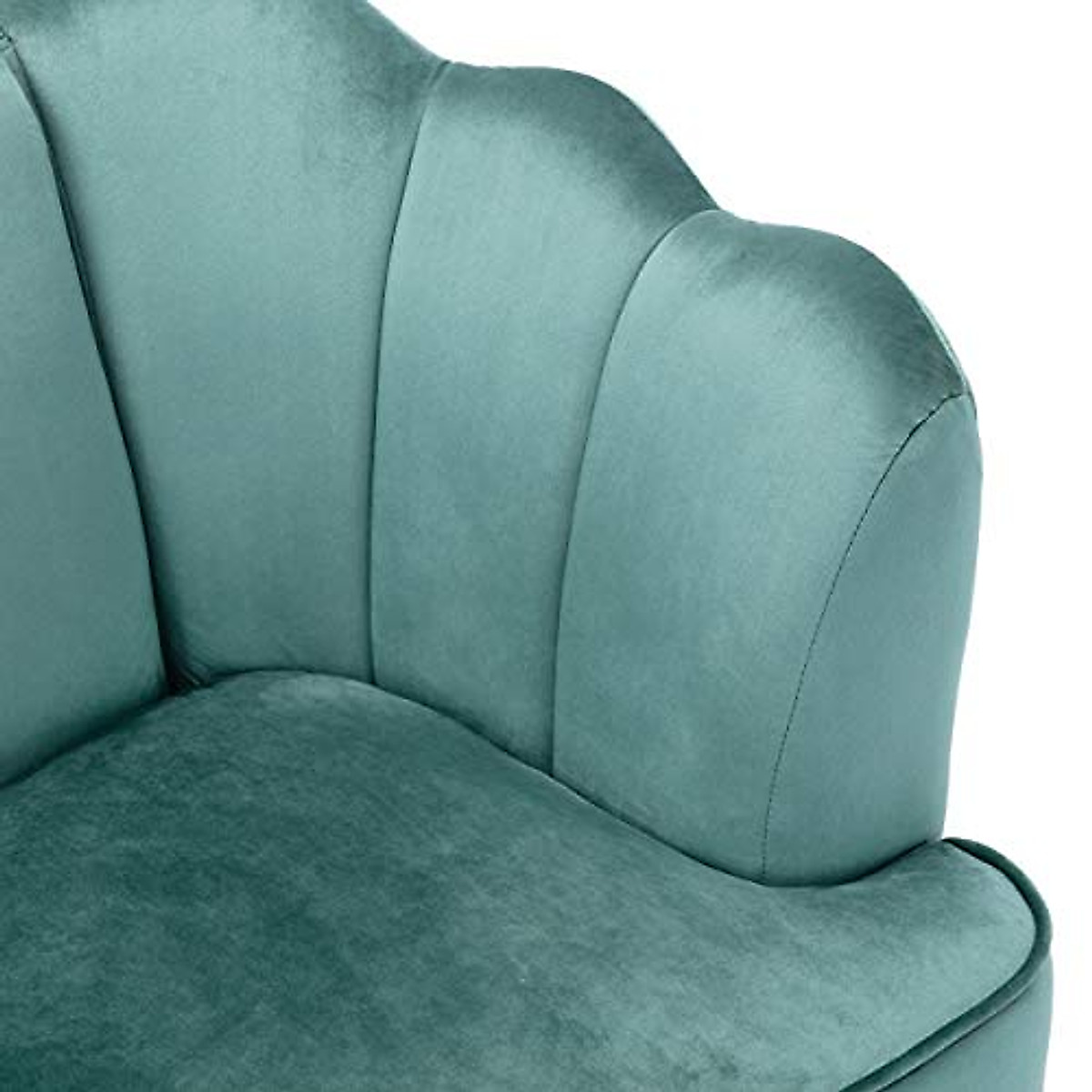 Christopher Knight Home Reitz Channel Stitch 3 Seater Shell Sofa - Velvet - Turquoise/Gold