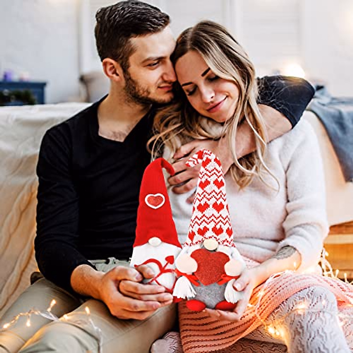 LYLYFAN Valentines Gnome Plush Valentines Day Gnomes Decor 2PCS Mr and Mrs Swedish Tomte Gnome Valentine Gifts for Valentine's Day Decorations