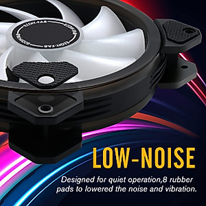EZDIY-FAB 120mm Computer Case Fan,Motherboard Aura Sync Fan,High Airflow,Speed Adjustable, ARGB Fan with Fan Hub and Remote-5 Pack