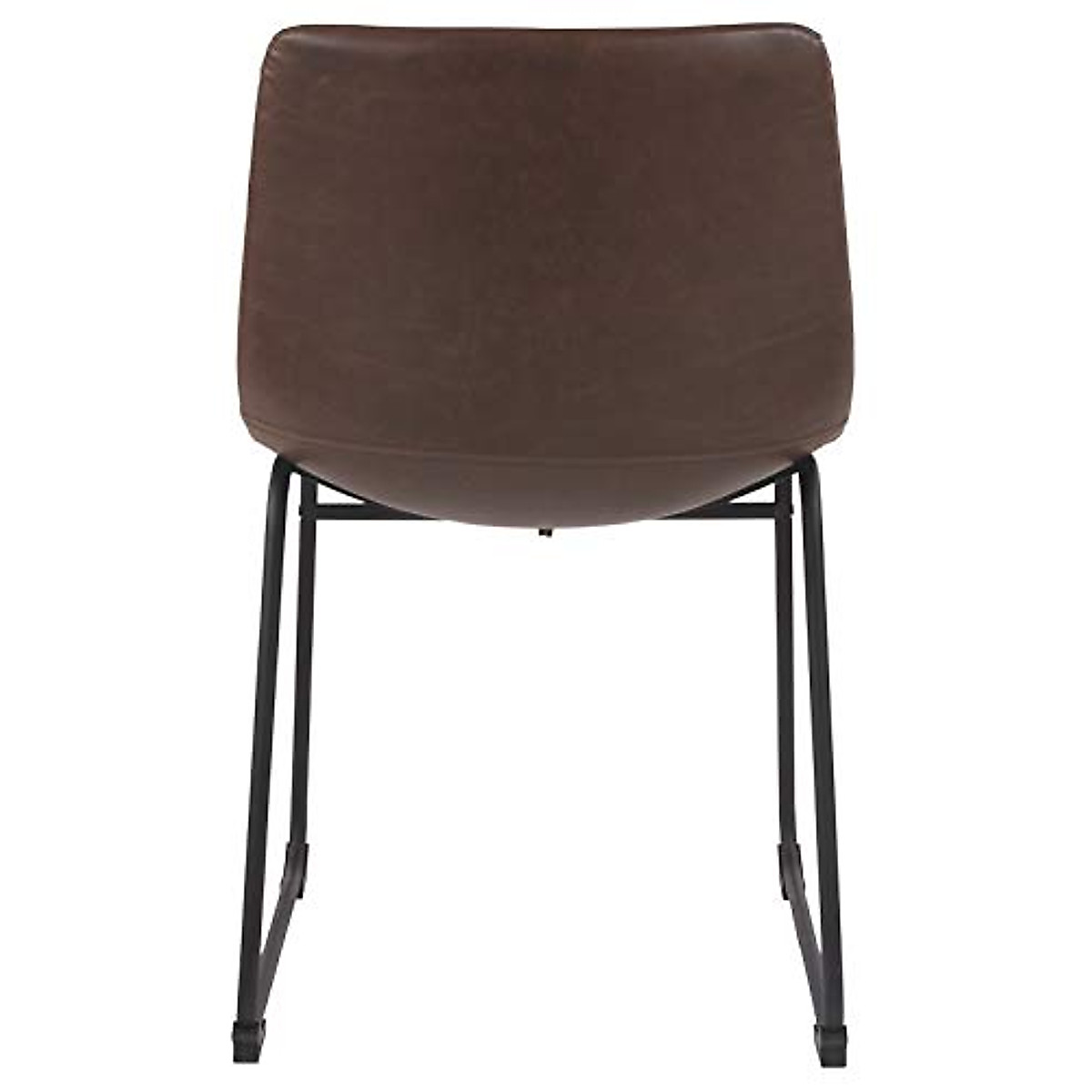 Signature Design by Ashley Mid Century Centiar Dining Bucket Chair, 2 Count, Black and Brown