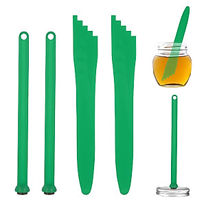 4 Pieces Canning Supplies-2 Pieces Magnetic Lid Lifter Canning Lid Lifter Kit,Magnetic Jar Lid Lifter Supplies (7 Inch), 2 Pieces Canning Bubble Popper Bubble Remover Canning Tools (Green)