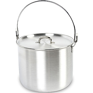 AceCamp® Camping Pot for Gas Stove Made of Aluminium with Handle and Lid [4L] - Camping Pots for Gas Cookers, Grills and Fire - Camping Pot Set Camping Pot - Camping Cooking Pot Set Camping