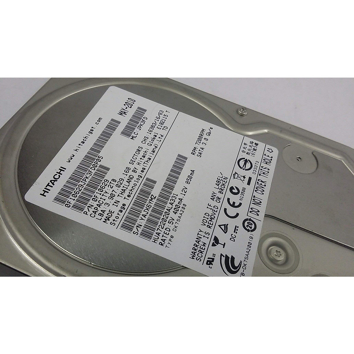 Hitachi 0F10939 2TB 7200RPM SATA 3Gb/s 3.5" 32MB Buffer Hard Disk Drive (Renewed)