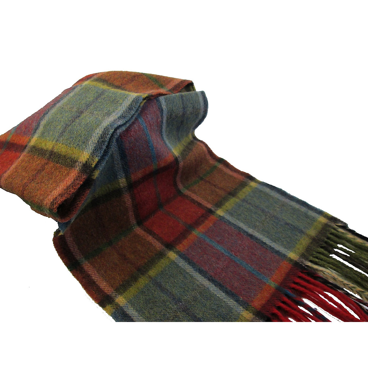 Biddy Murphy 100% Irish Lambswool Plaid Scarf, Soft & Warm, Celtic Tartan Pattern, Earthtone