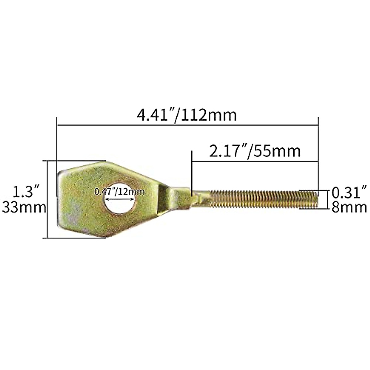 12MM M8 Chain Axle Adjuster, Compatible with 50cc 70cc 90cc 110cc 125cc 250cc Buyang TaoTao Kazuma Chinese Coolster Peace ATV 4 wheeler Quad Dirt Bike Parts