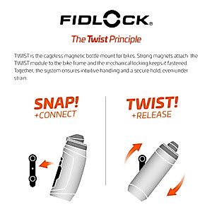 FIDLOCK Twist Essential Bag with Bike Base - Optimized for Bike’s Frame Triangle - Splash-proof Material Closure - Additional Compartments Inside and Outside - Large, Black