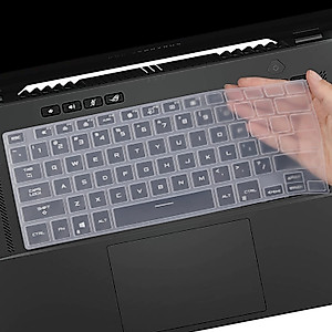 Keyboard Cover for ASUS ROG Zephyrus G14 G15 GA402 G402RJ GA503 GA503QR/QS/QM, ROG Zephyrus M16 GU603HM, 15.6" ASUS TUF Dash 15/F15 TUF516PE FX516PM FX516PR, ROG Flow X13 GV301QH (Clear)