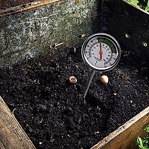 Long Stem Compost Soil Thermometer - Fast Response Stainless Steel 16 ...