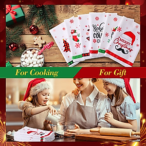 6 Pieces Christmas Hand Towels, Christmas Towels for Kitchen Towels Farmhouse Christmas Dishtowels Holiday Tea Towels for Bathroom Xmas Home Gift 16 x 24 Inch (Lovely)